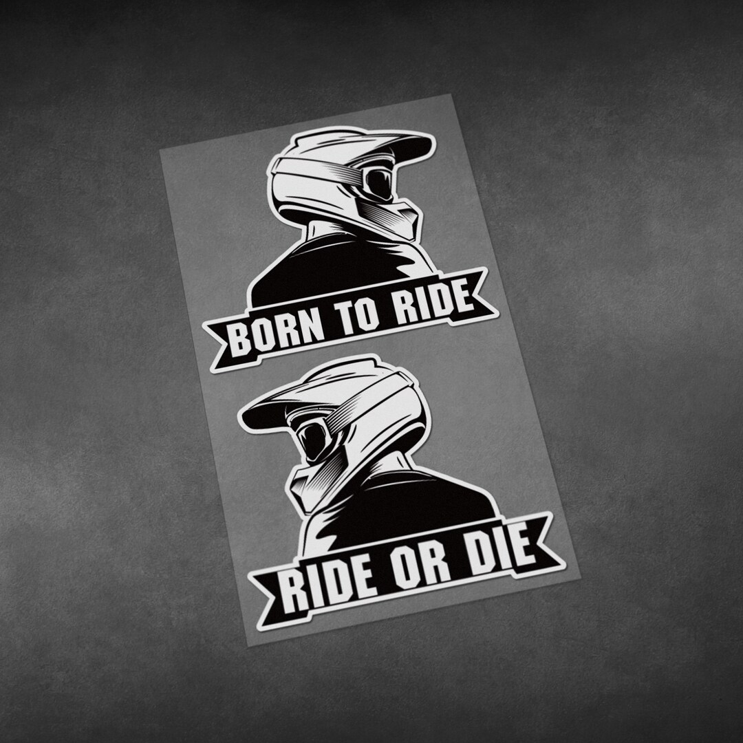 Motorcycle Car Stickers Born to Ride or Die Decals Vinyl Material for ...