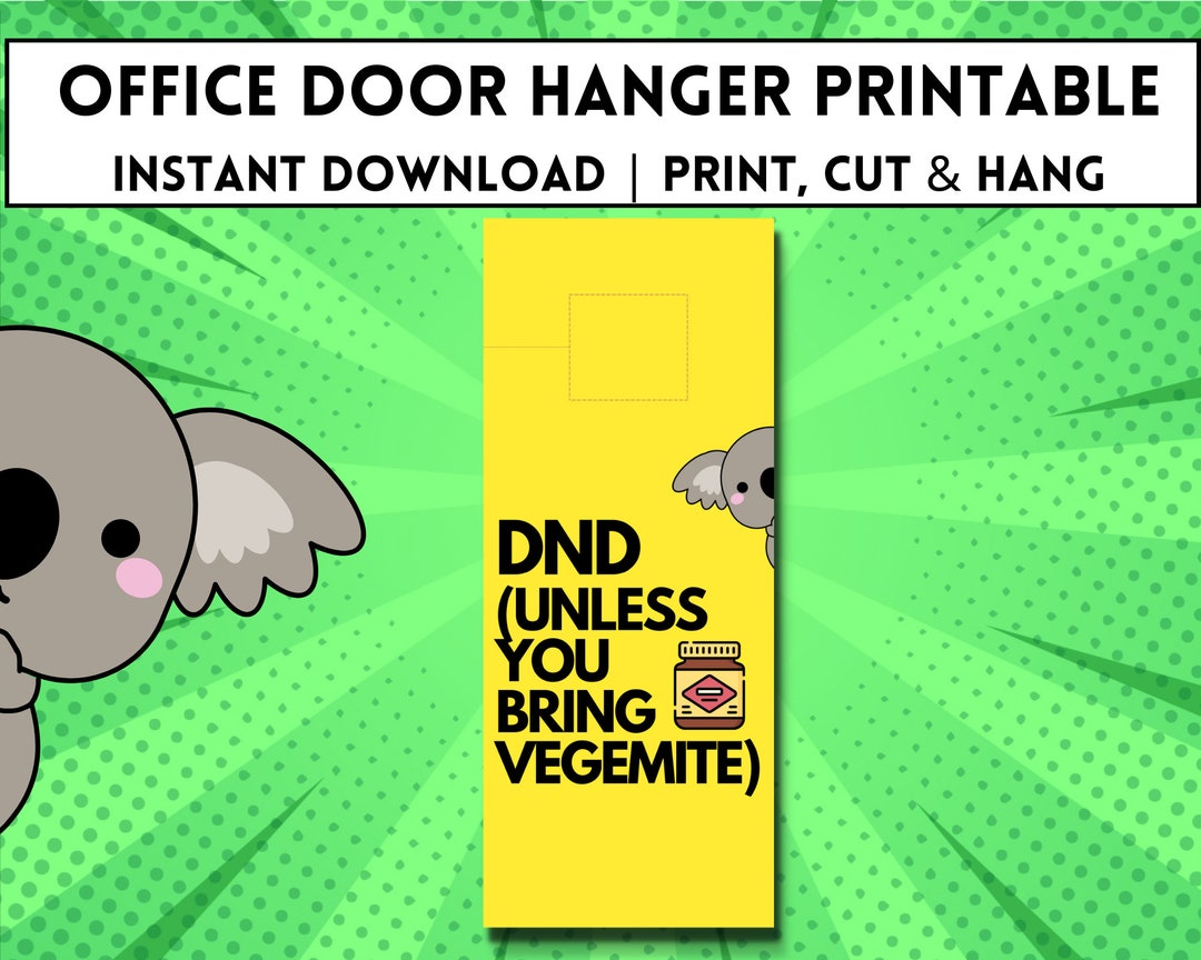 Door Hanger Printable DND Unless You Bring Vegemite 10.5x4.3 Inches - Etsy