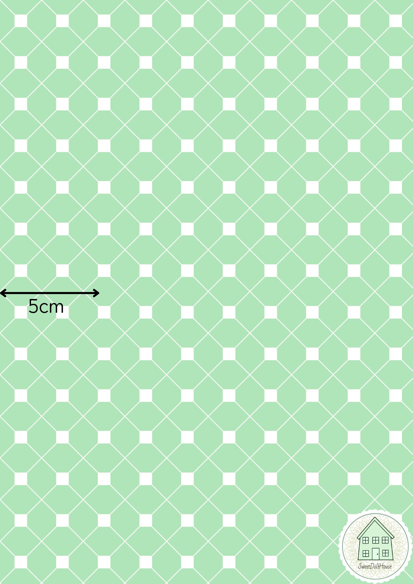 Printable Dollhouse Wallpaper A4 Digital Download, Miniature 1:12 Scale ...