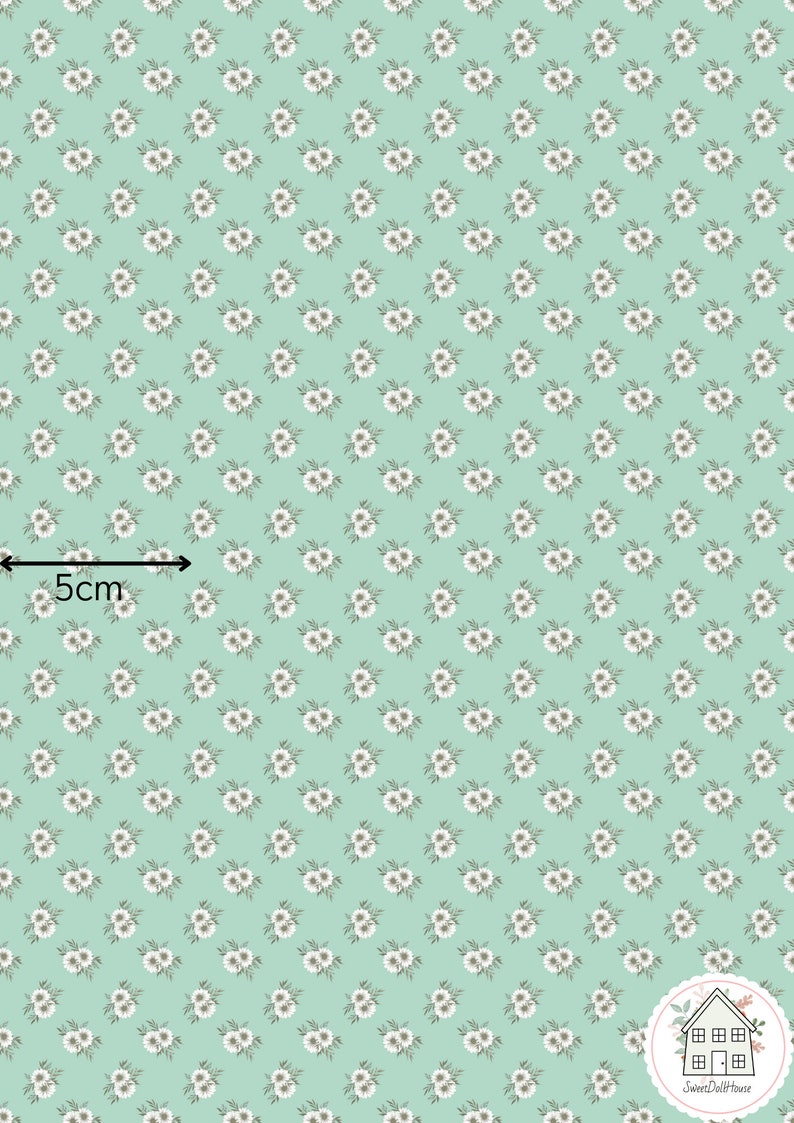 Dollhouse Wallpaper 1:12 Scale Printable Digital Download, Floral ...