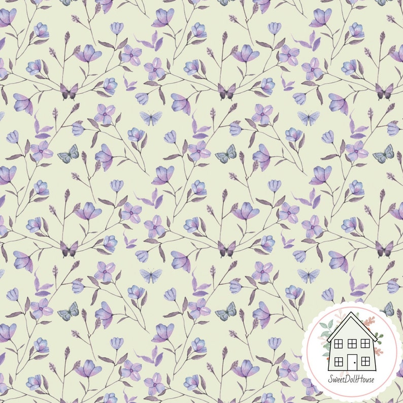 Dollhouse Wallpaper 1:12 Scale Printable Digital Download, Floral ...