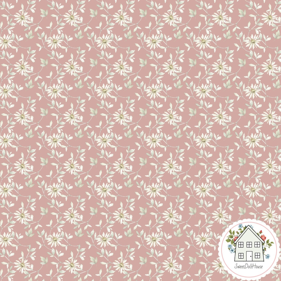 Dollhouse Wallpaper 1:12 Scale Printable Digital Download, Floral ...