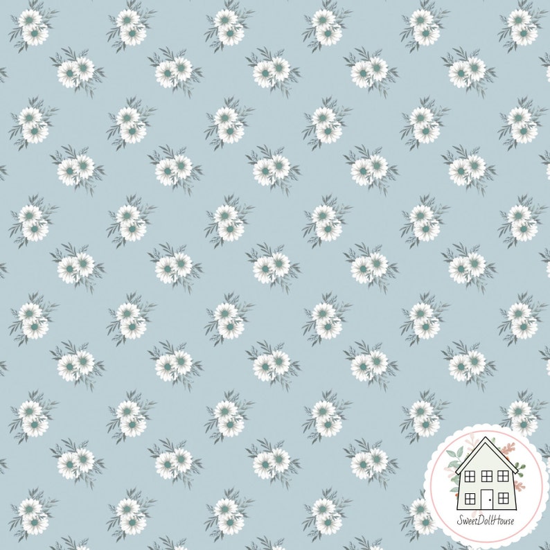 Dollhouse Wallpaper 1:12 Scale Printable Digital Download, Floral ...