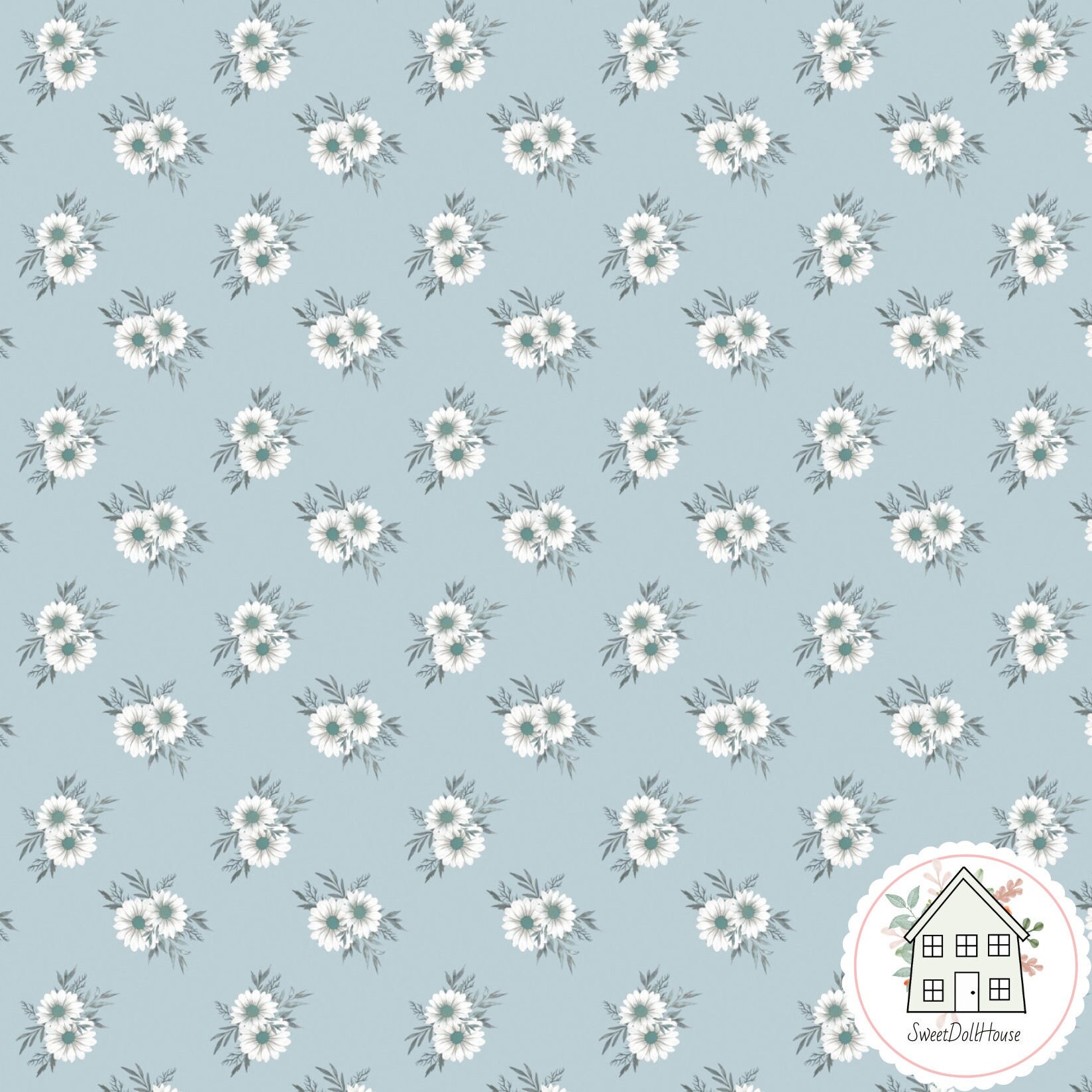 Dollhouse Wallpaper 1:12 Scale Printable Digital Download, Floral ...