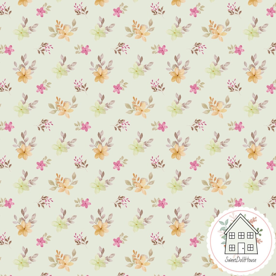 Printable Dollhouse Wallpaper A4 Digital Download, Miniature 1:12 Scale ...