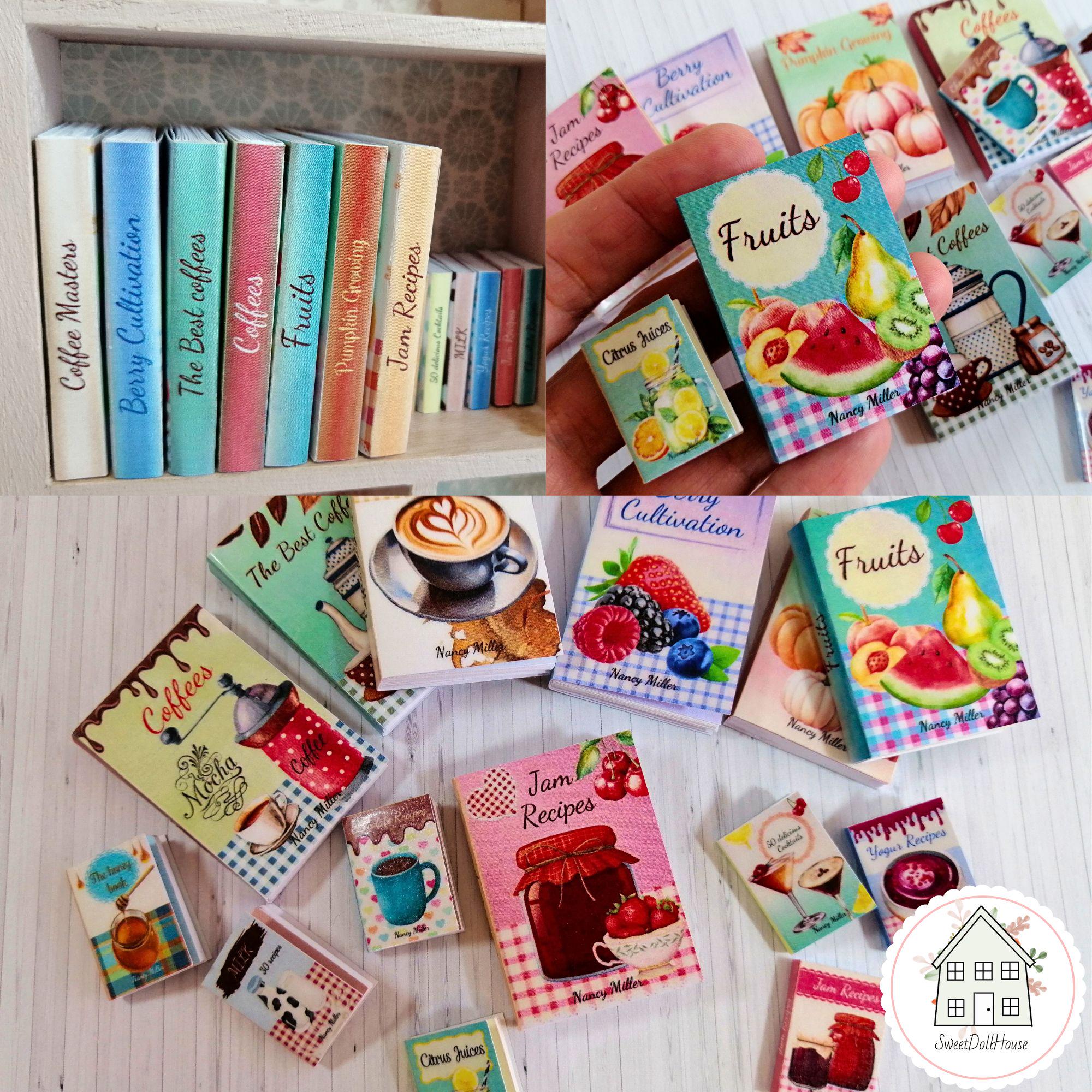 40 Printable Miniature Books Covers, Dollhouse, Recipes, NATURAL Foods ...