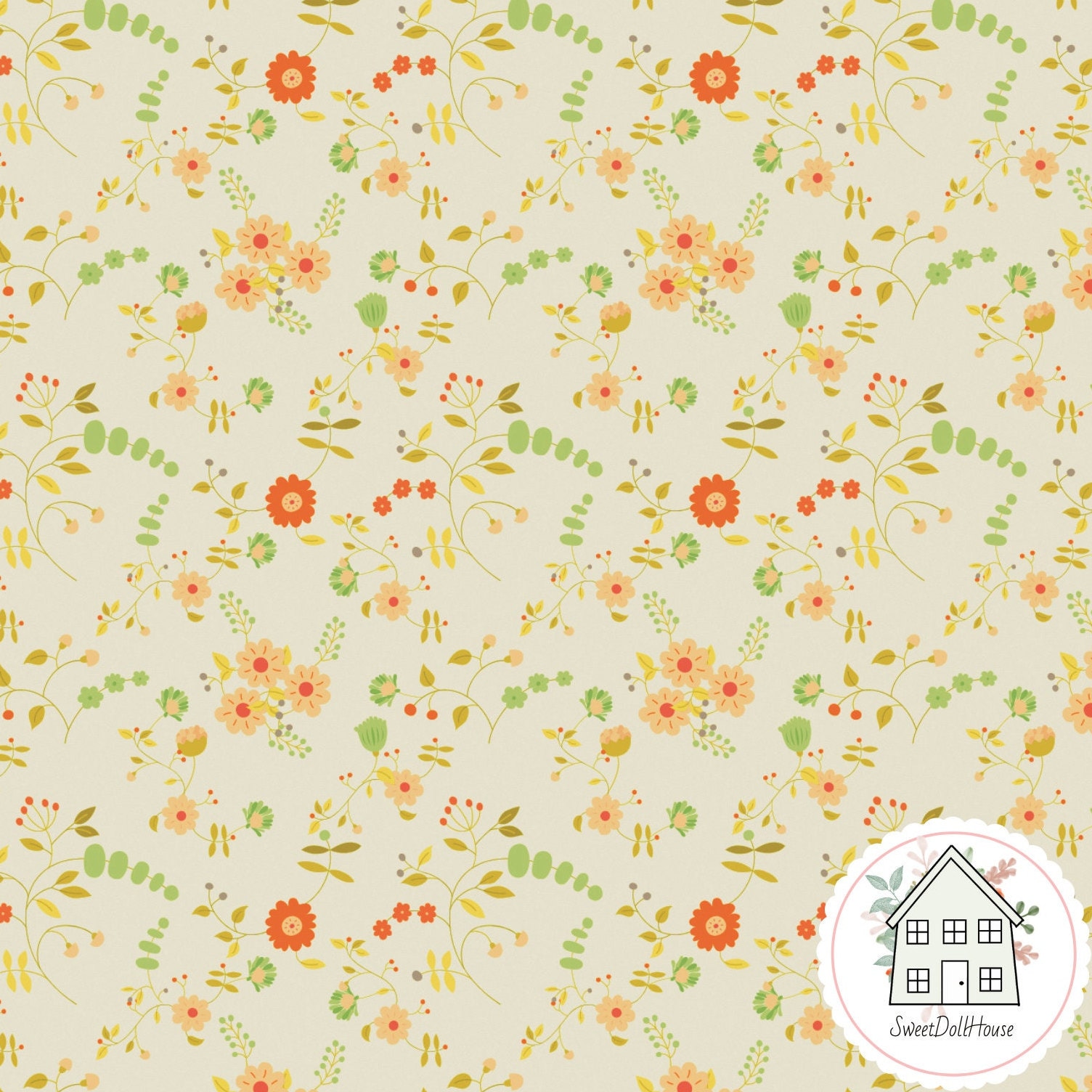 Printable Dollhouse Wallpaper A4 Digital Download, Miniature 1:12 Scale ...