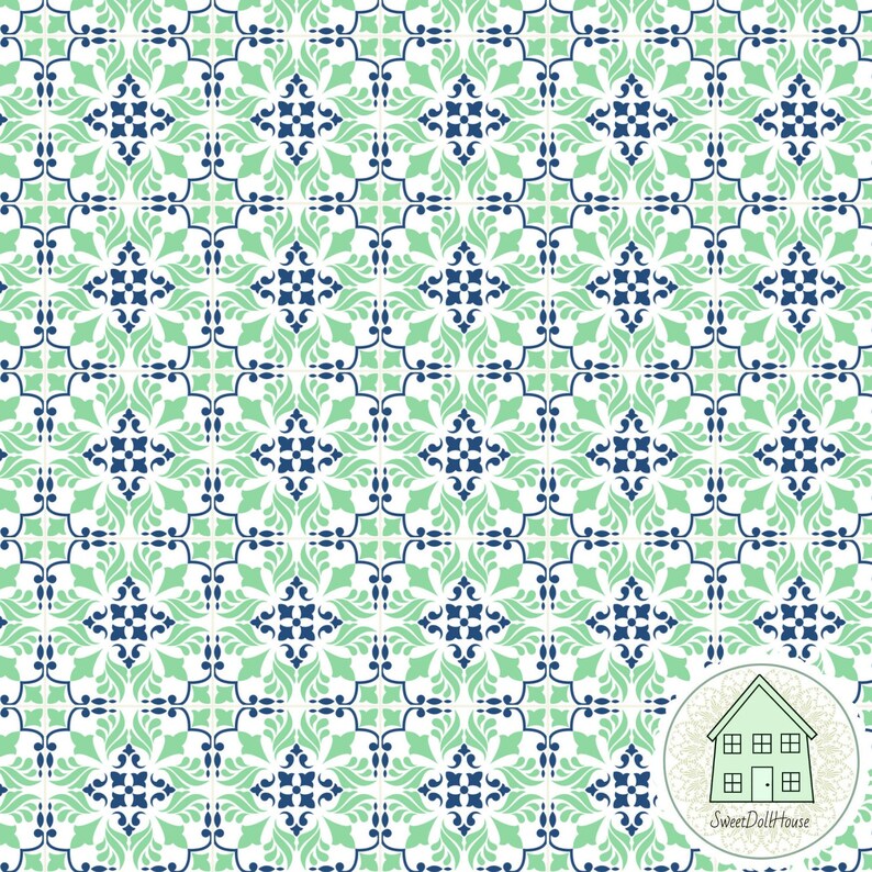 Printable Dollhouse Wallpaper A4 Digital Download, Miniature 1:12 Scale ...