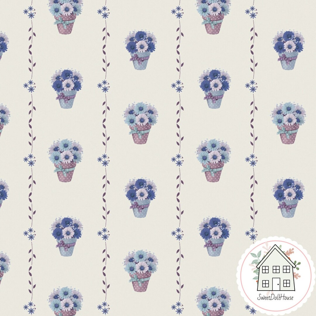 Printable Dollhouse Wallpaper A4 Digital Download, Miniature 1:12 Scale ...