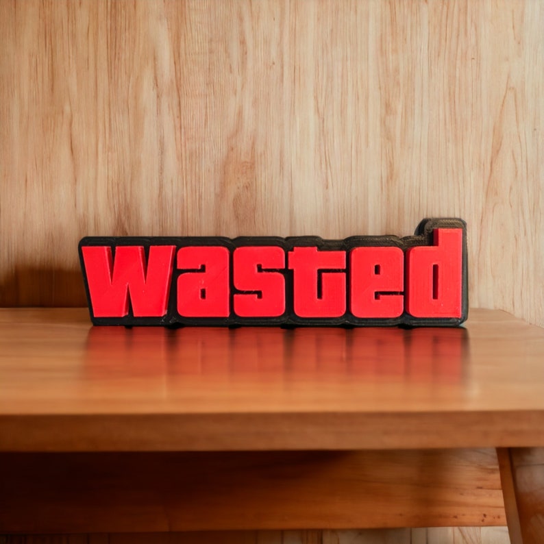 GTA V wasted Wall Sign 3D Printed Grand Theft Auto - Etsy