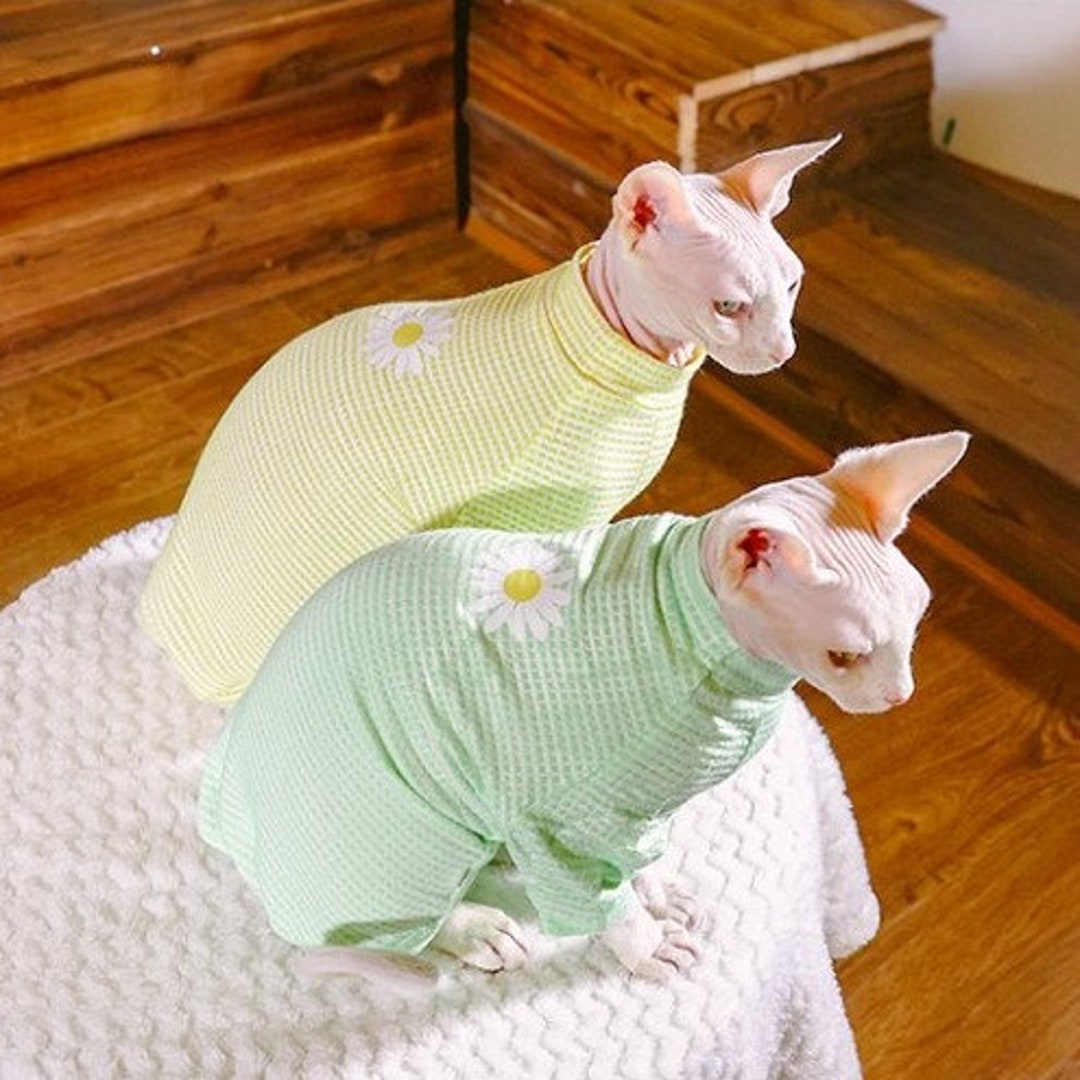 Daisy Embroidered Sphynx Cat Clothes Cat Pajamas for Cat Gifts - Etsy