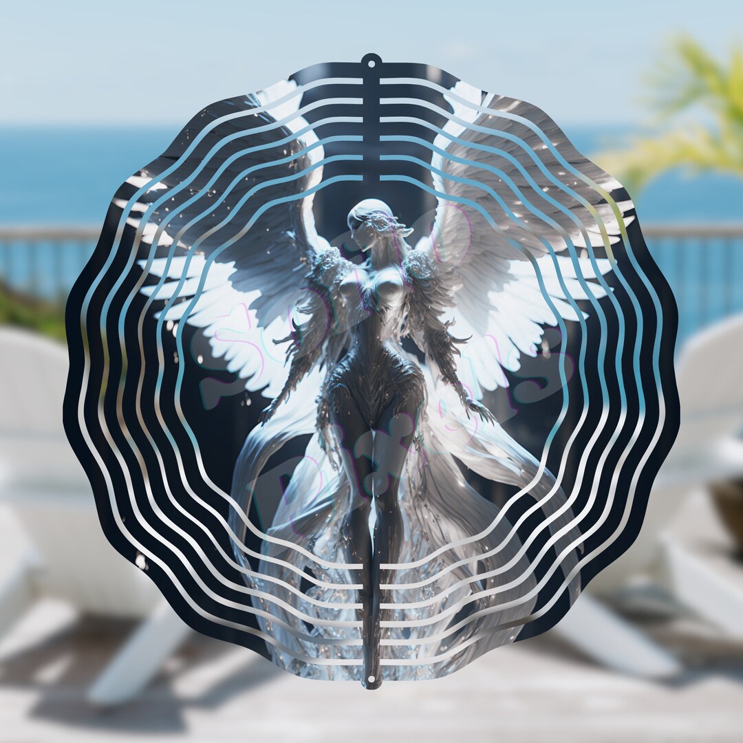 Glowing 3D Angel, Wind Spinner Sublimation Design, Instant Digital ...