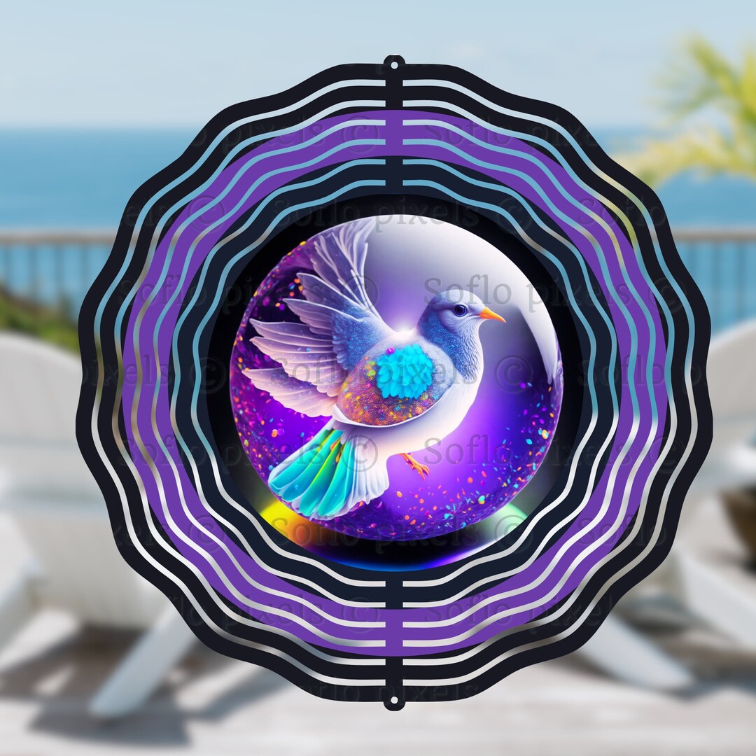 Glitter Dove, 3D Wind Spinner Sublimation Design, Instant Digital ...