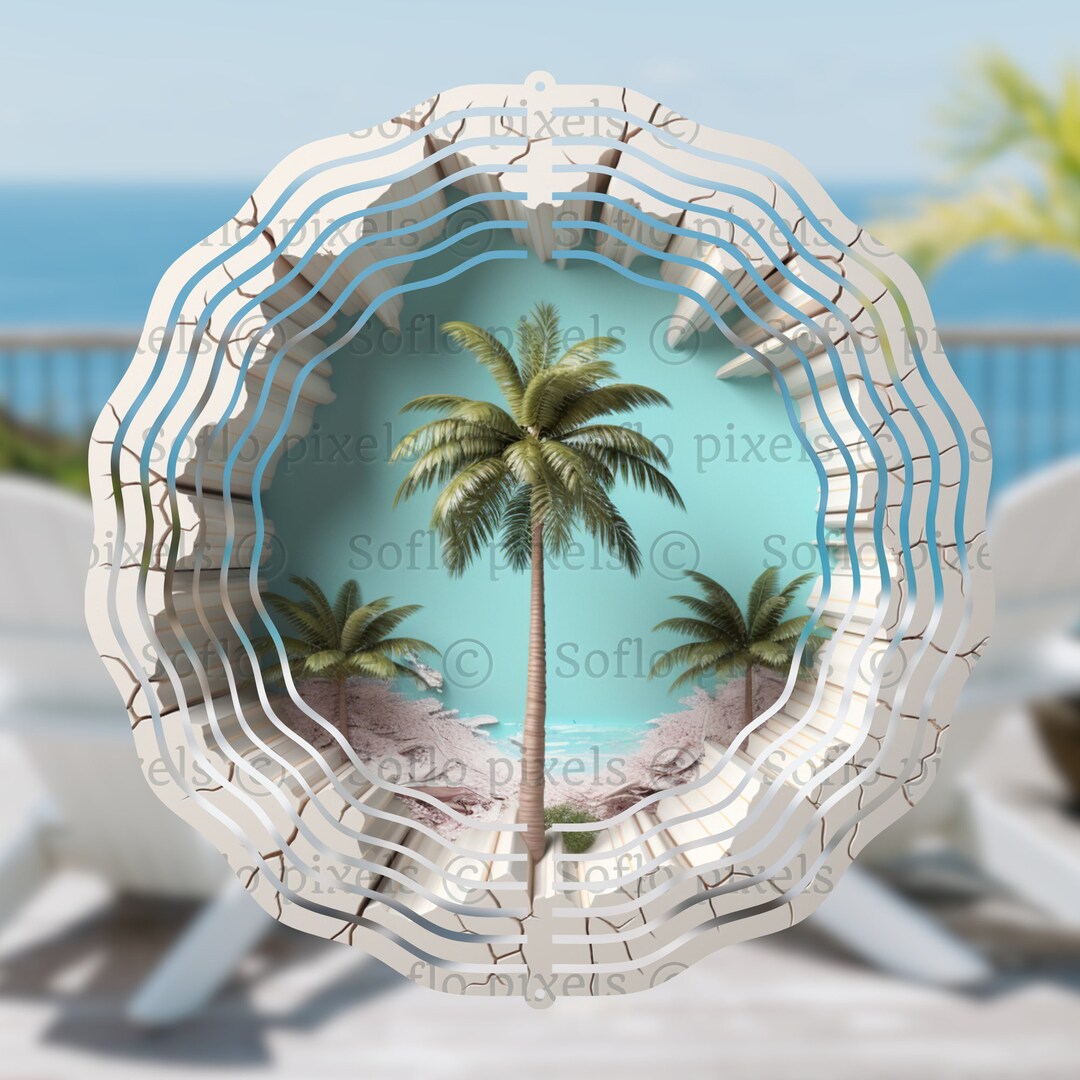 Wind Spinner PNG, 3D Palm Trees Wall, Instant Digital Download PNG - Etsy