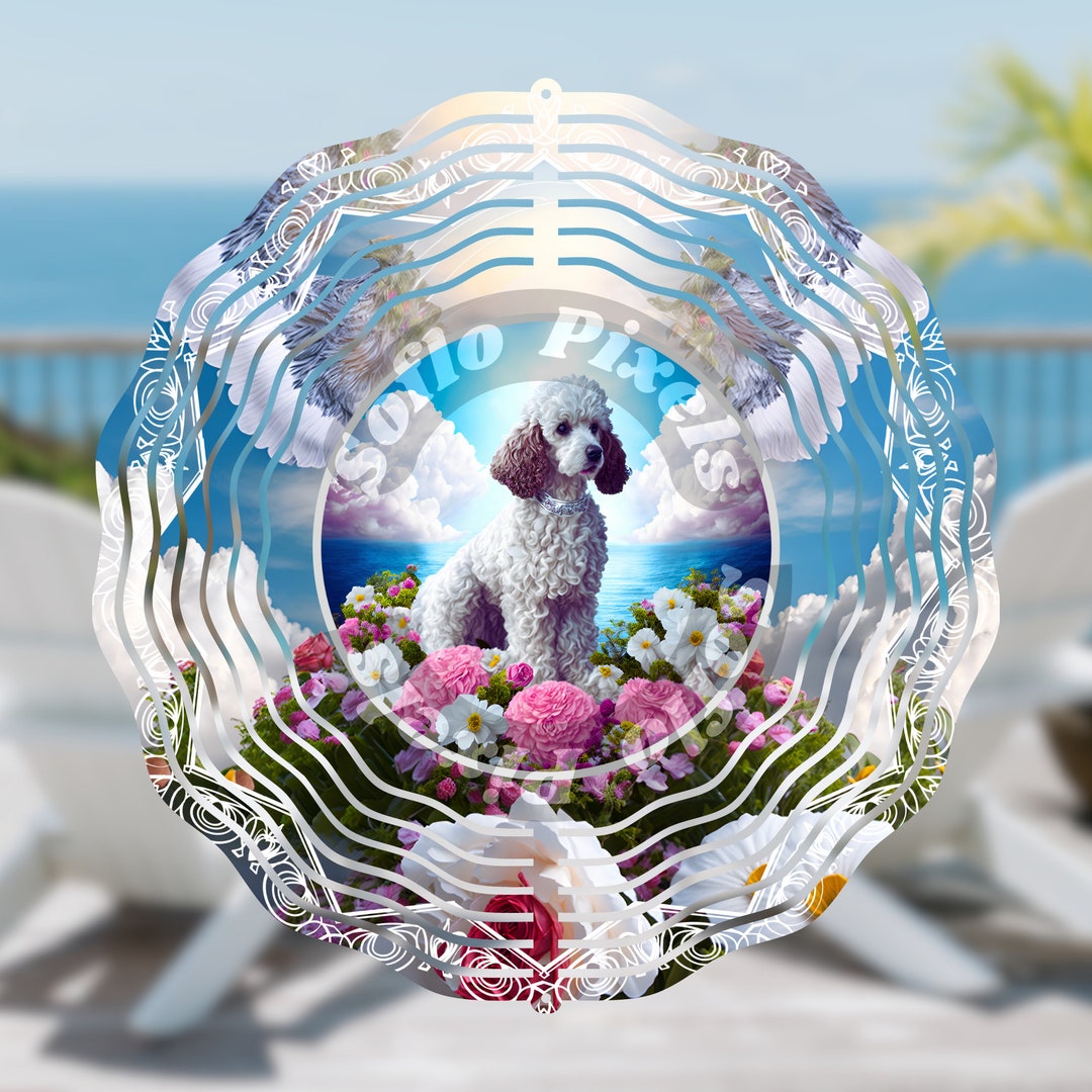 Wind Spinner PNG, Poodle Angel in Heaven, Instant Digital Download PNG ...