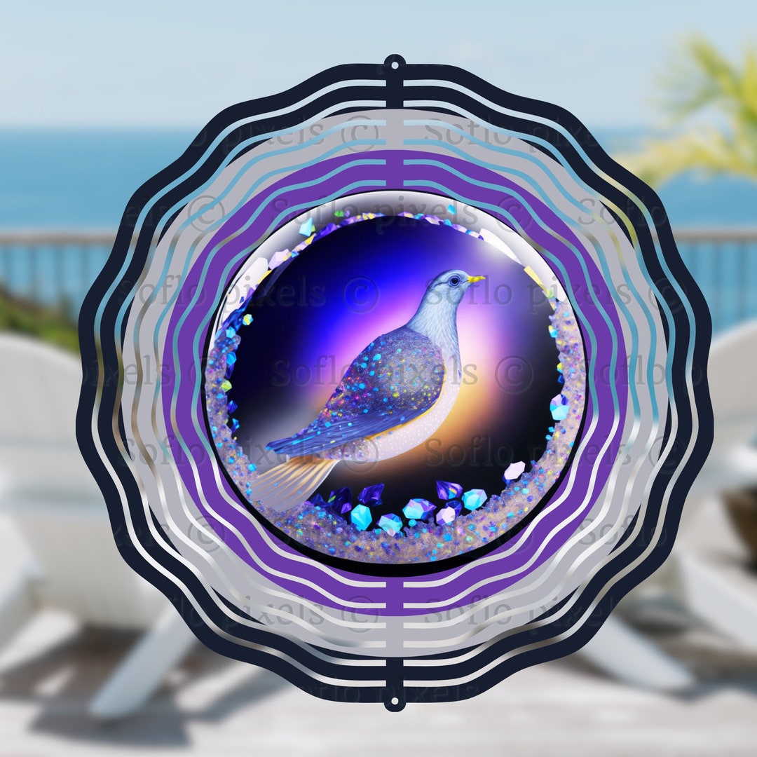 Glitter Dove, 3D Wind Spinner Sublimation Design, Instant Digital ...