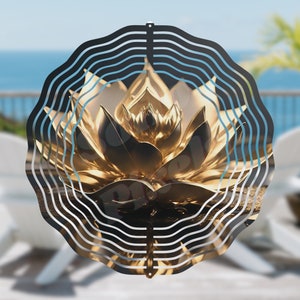 24k Gold 3D Lotus Wind Spinner, Sublimation Design, Instant Digital ...