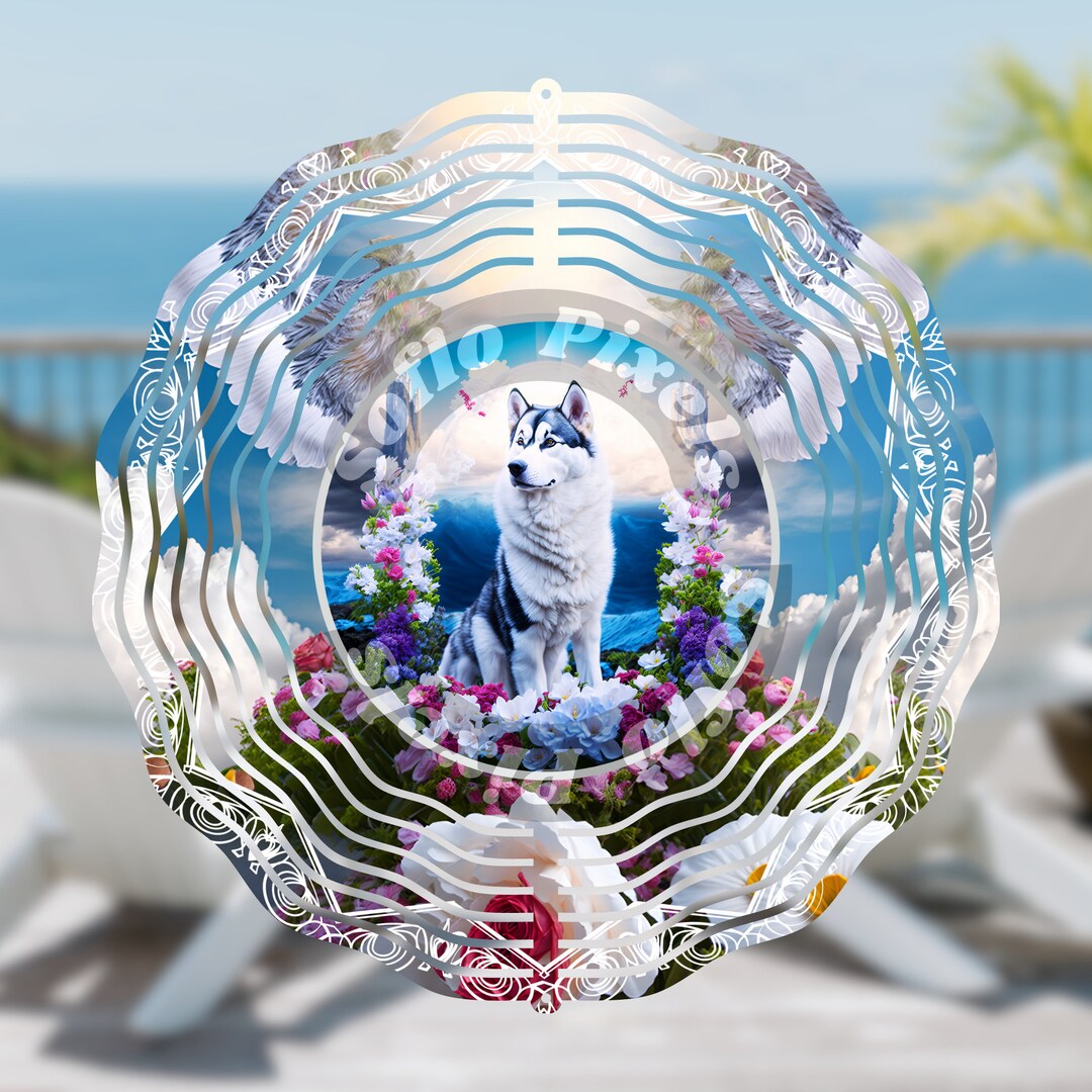 Wind Spinner PNG, Siberian Husky Angel in Heaven, Instant Digital ...