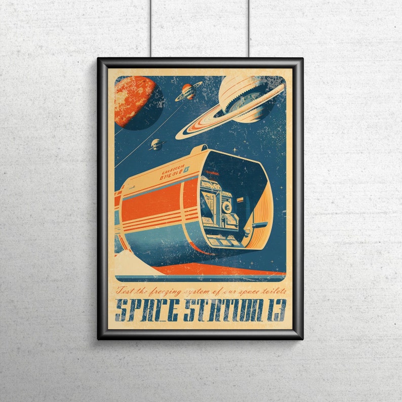 SS13 Set of 6 Retro Futuristic Sci-fi Space Digital Print, Retro Sci-fi ...
