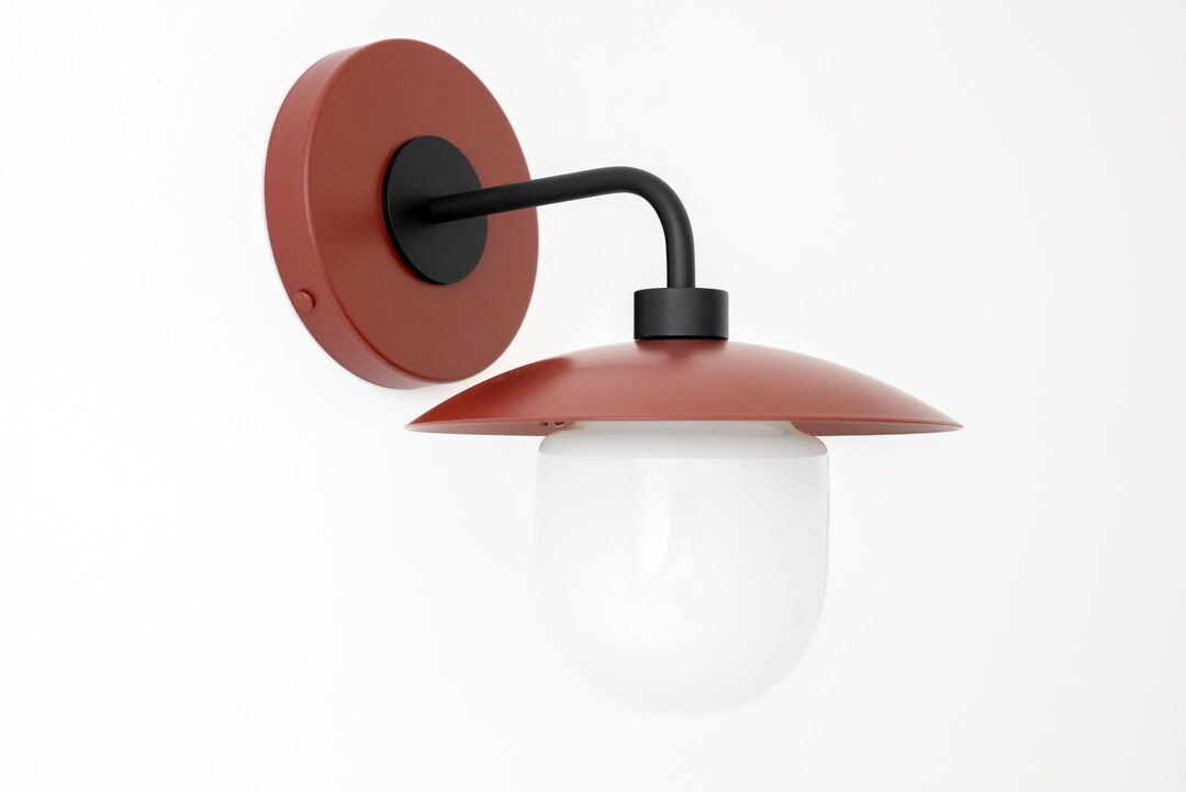 Firehouse Light - Entry Light - Modern Wall Sconce - Brick Red Sconce ...