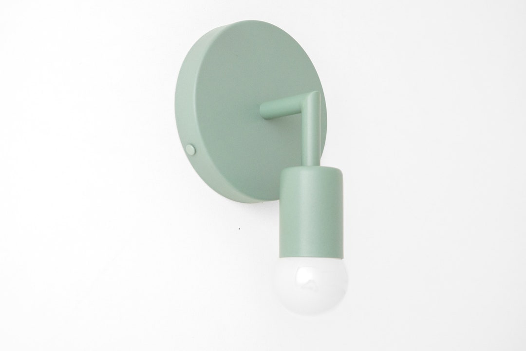 Green Sconce - Bedside Sconce - Color Light Fixture - Minimalist Sconce ...