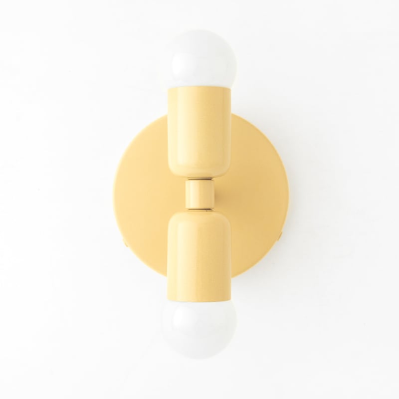 Yellow Metal Sconce Lamp - Etsy