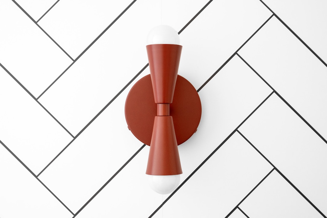 Brick Red Sconce - Modern Wall Sconce - Mod Lighting - Modern Farmhouse ...