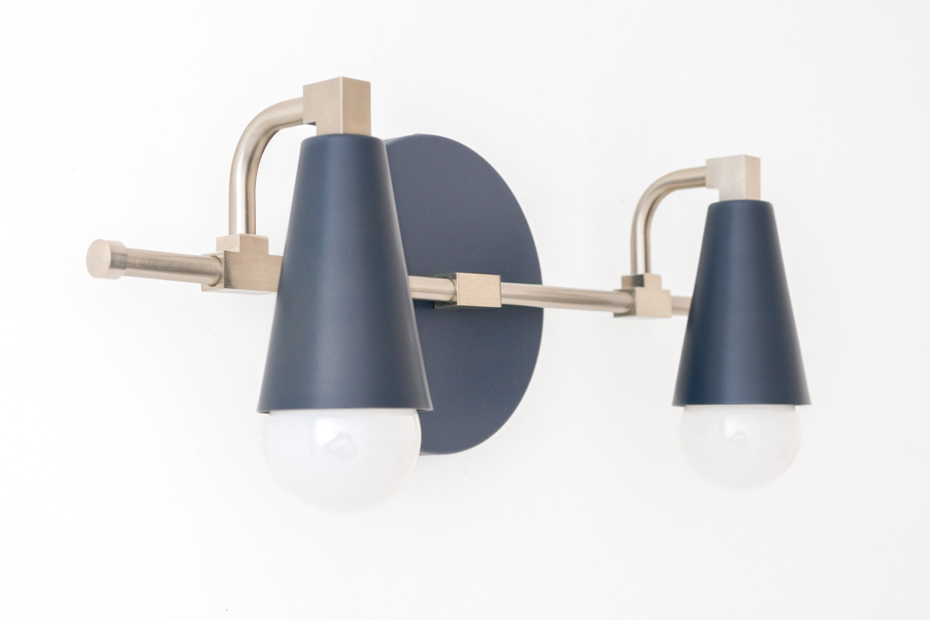Brushed Nickel Wall Sconce Green Vanity Light Bathroom - Etsy