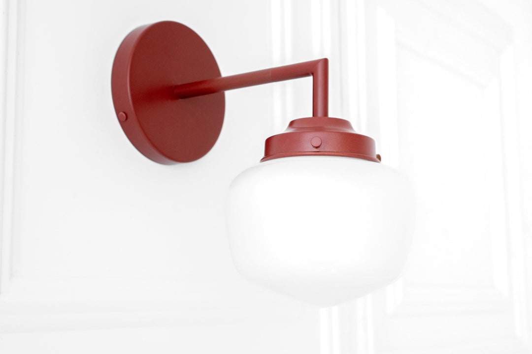 Brick Red Sconce - Wall Lighting - Colorful Lamp - Earth Tones - Semi ...