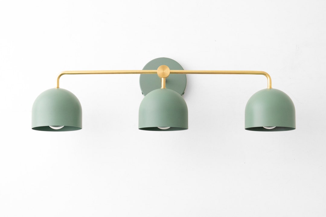 Modern Farmhouse Green Vanity Light Brass Lighting - Etsy