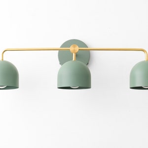 Modern Farmhouse - Green Vanity Light - Brass Lighting - Bathroom ...