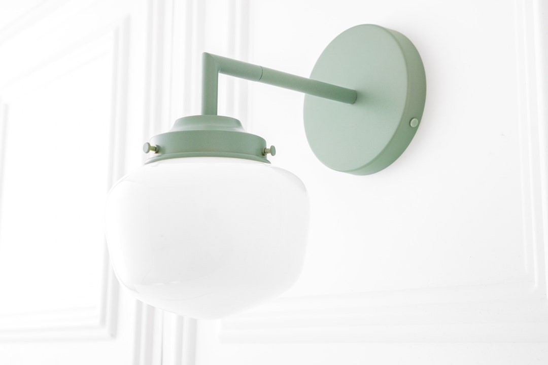 Wall Lamp - Green Sconce - Colored Wall Light - Colorful Lamp - Brass ...
