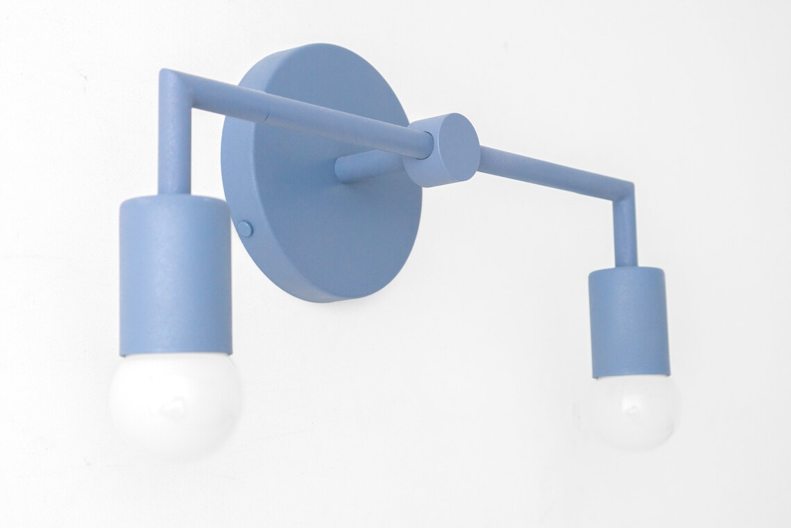 Periwinkle Wall Light - Colored Wall Light - Blue Sconce - Vanity Light ...