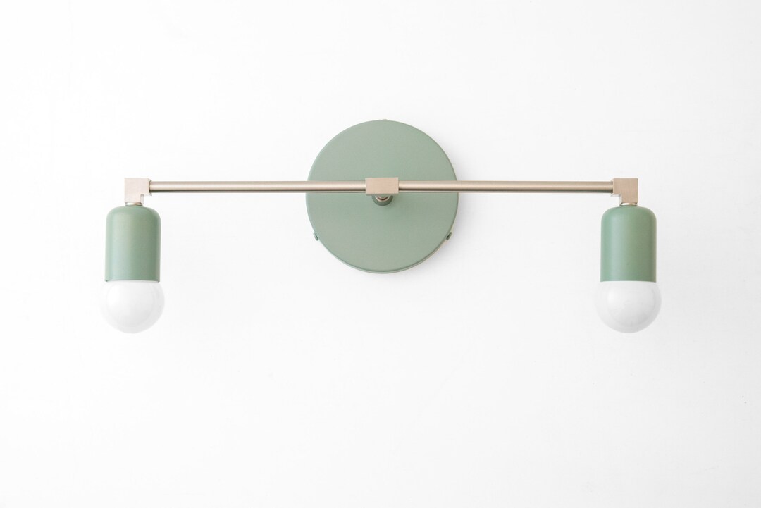 Brushed Nickel Vanity Light Colored Vanity Light Bathroom - Etsy