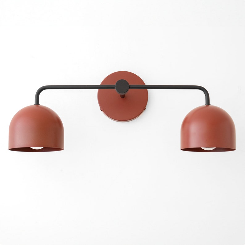 Red and Black Vanity Light - Red Vanity Light - Restroom Lighting ...