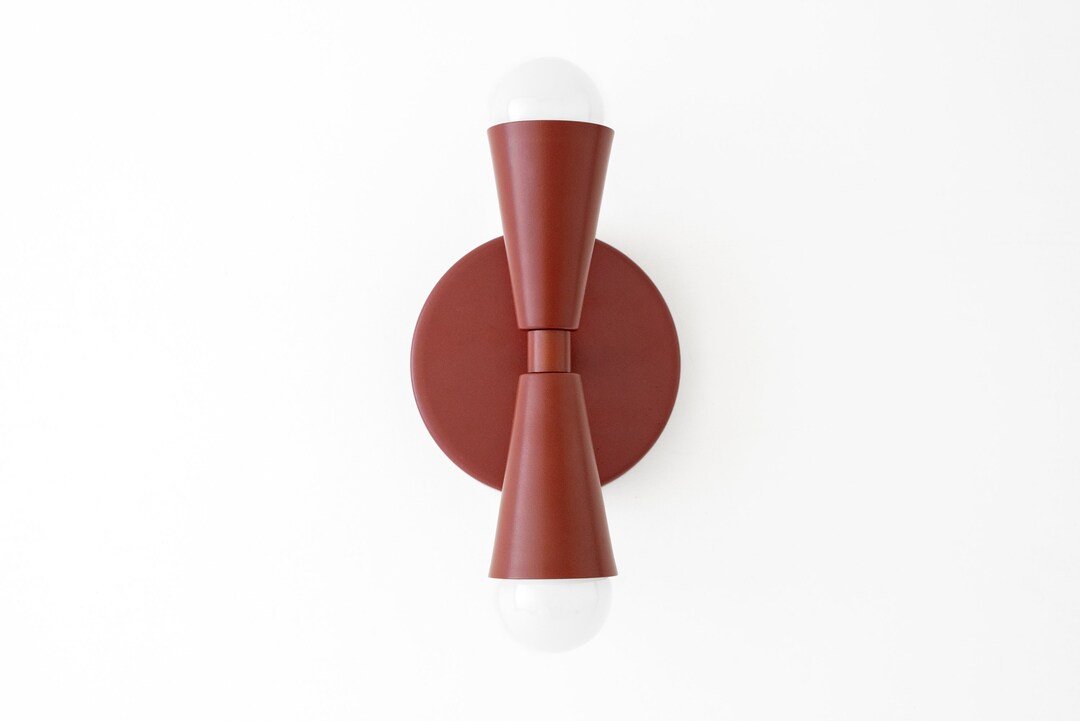 Brick Red Sconce - Modern Wall Sconce - Mod Lighting - Modern Farmhouse ...