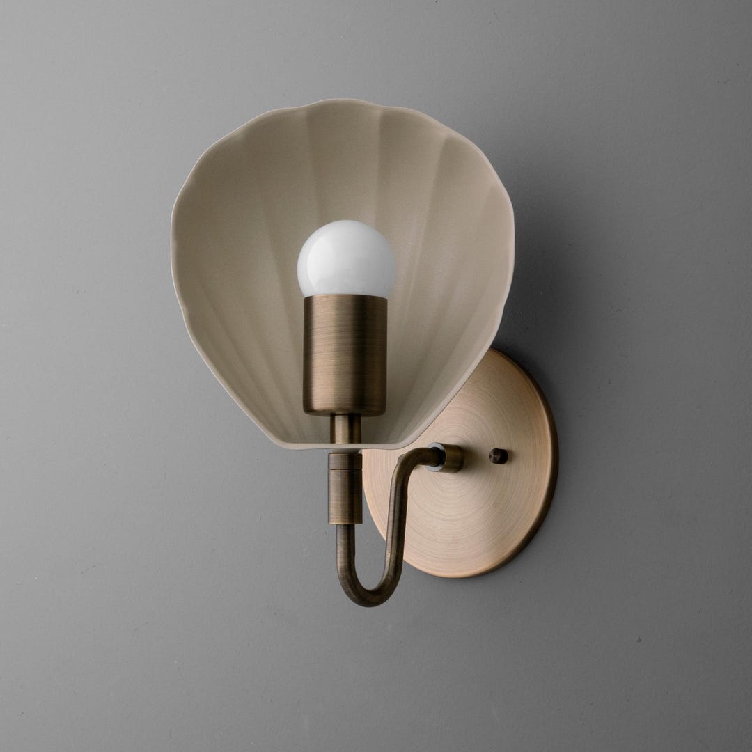 Sconce Light-ceramic Wall Lamp-brass Wall Sconce-shell Wall Sconce ...