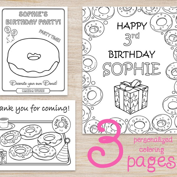 Donuts Coloring Pages - Etsy