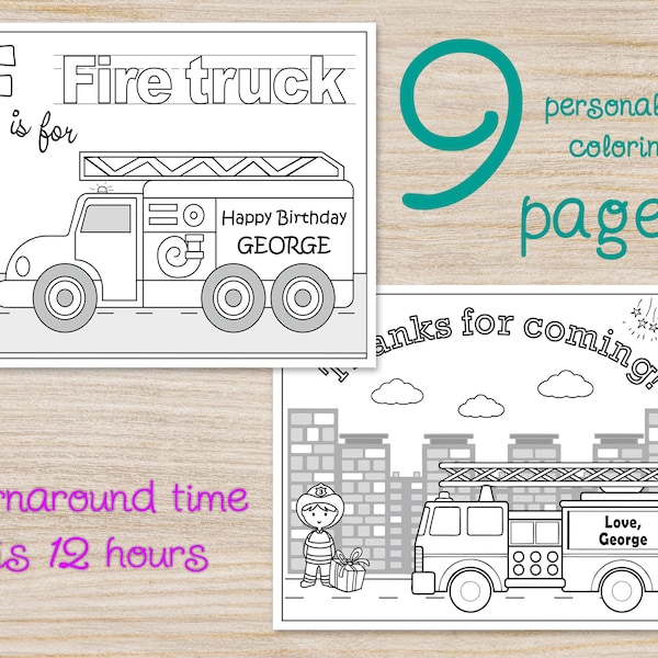 Fireman Coloring Sheet - Etsy