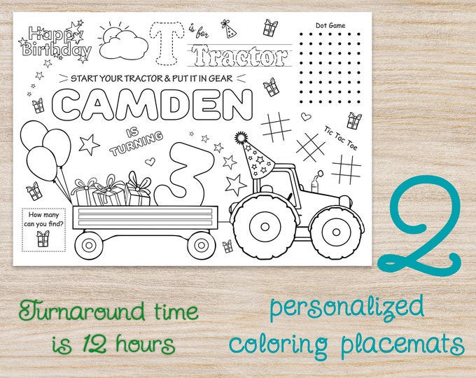 Printable Tractor Coloring Sheet, Tractor Birthday Party Games, Tractor ...