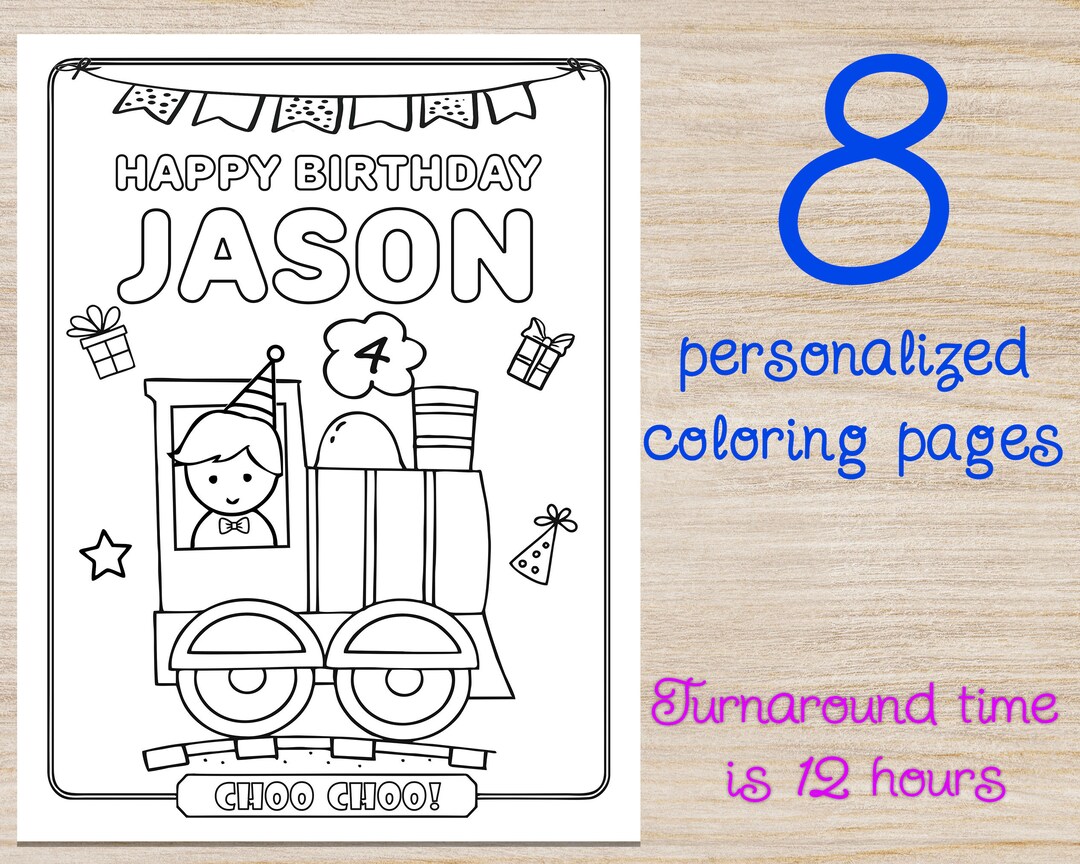 Personalized Train Birthday Party Coloring Pages, Chugga Chugga Choo ...