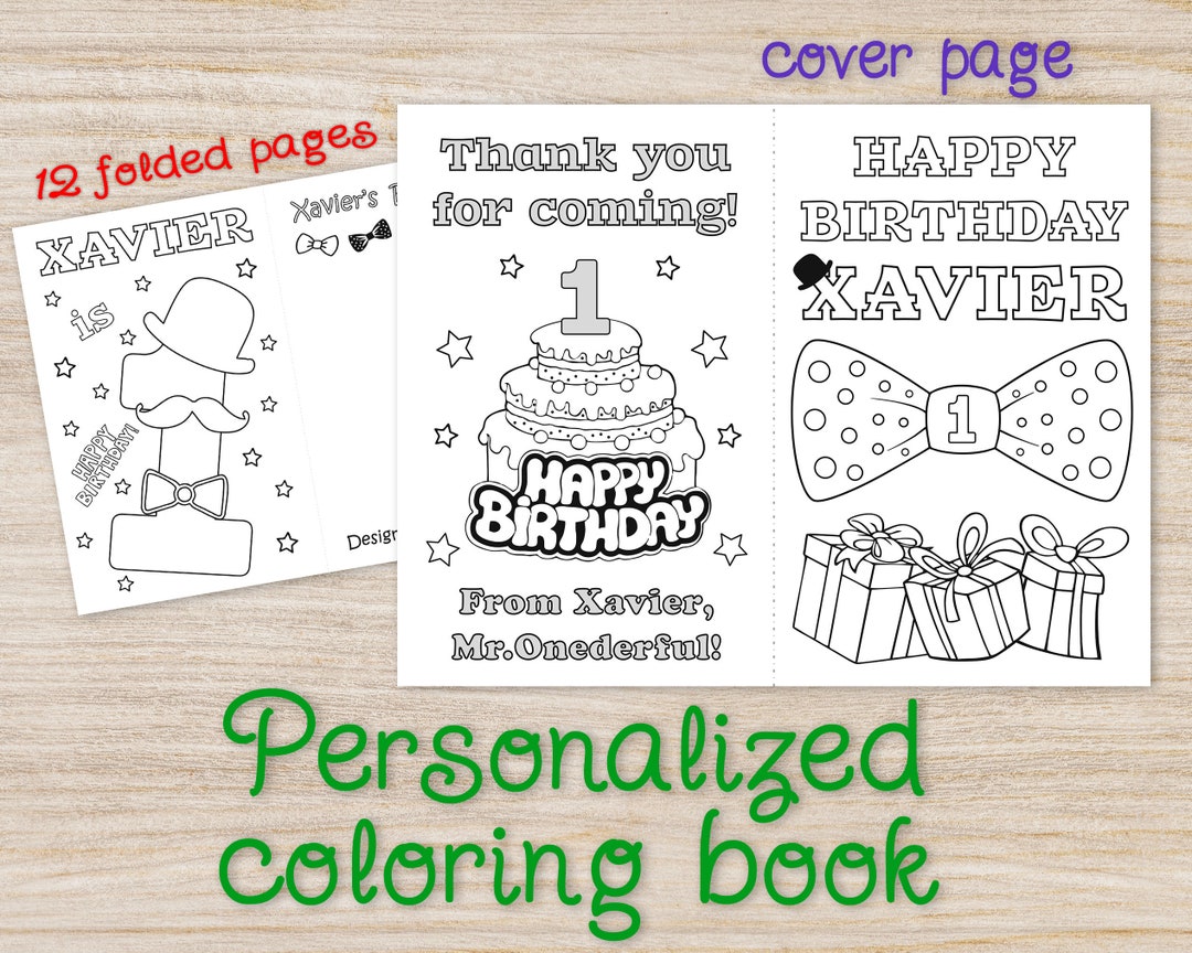 Personalized Printable Mr Onederful Birthday Party Coloring Pages ...