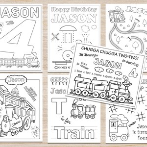 Personalized Train Birthday Party Coloring Pages, Chugga Chugga Choo ...