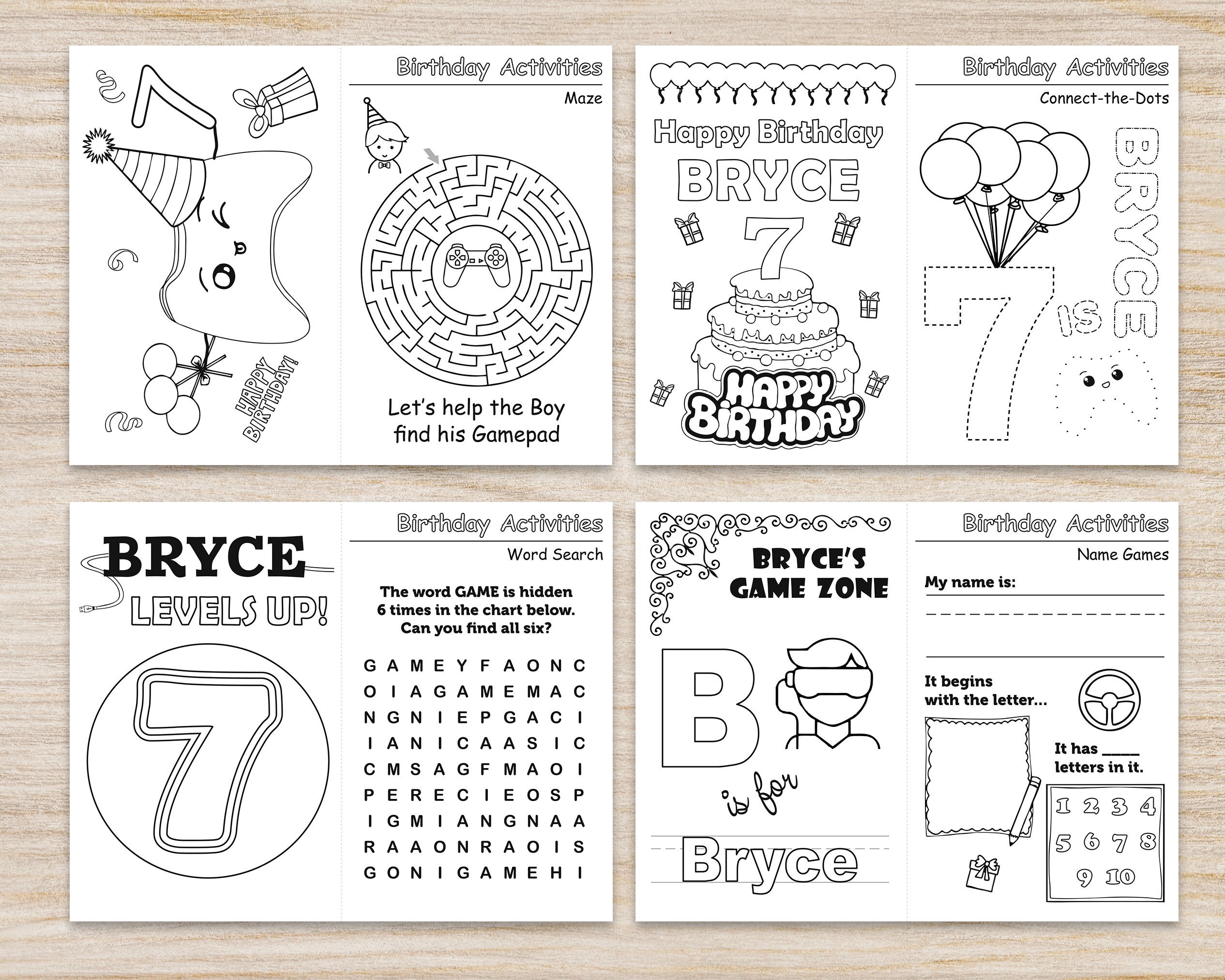 Video Game Birthday Party Coloring Book, VR Gamer Parties, Gaming Decor ...