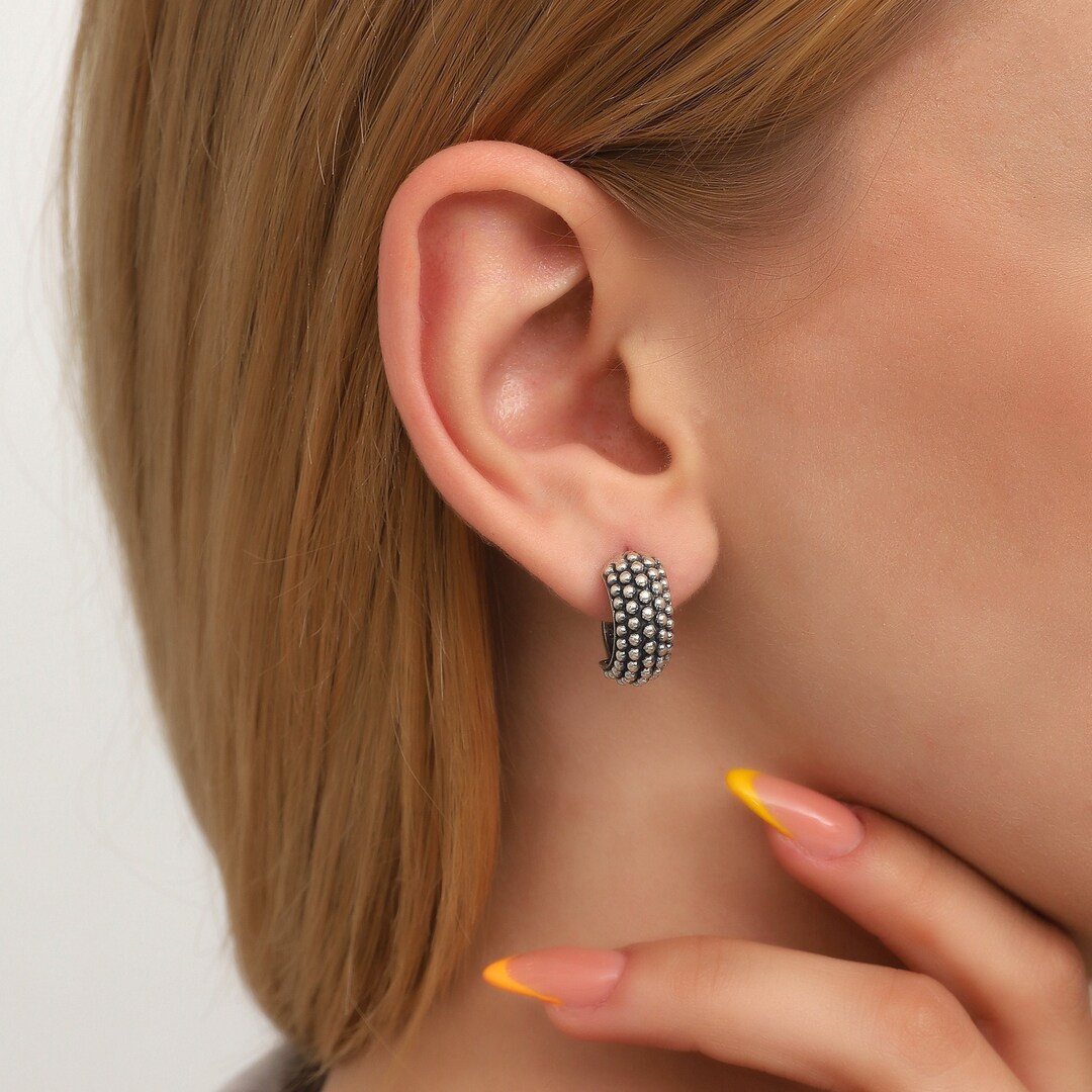 Circle Boho Earrings,silver Small Circle Earrings,women Unique Earrings ...