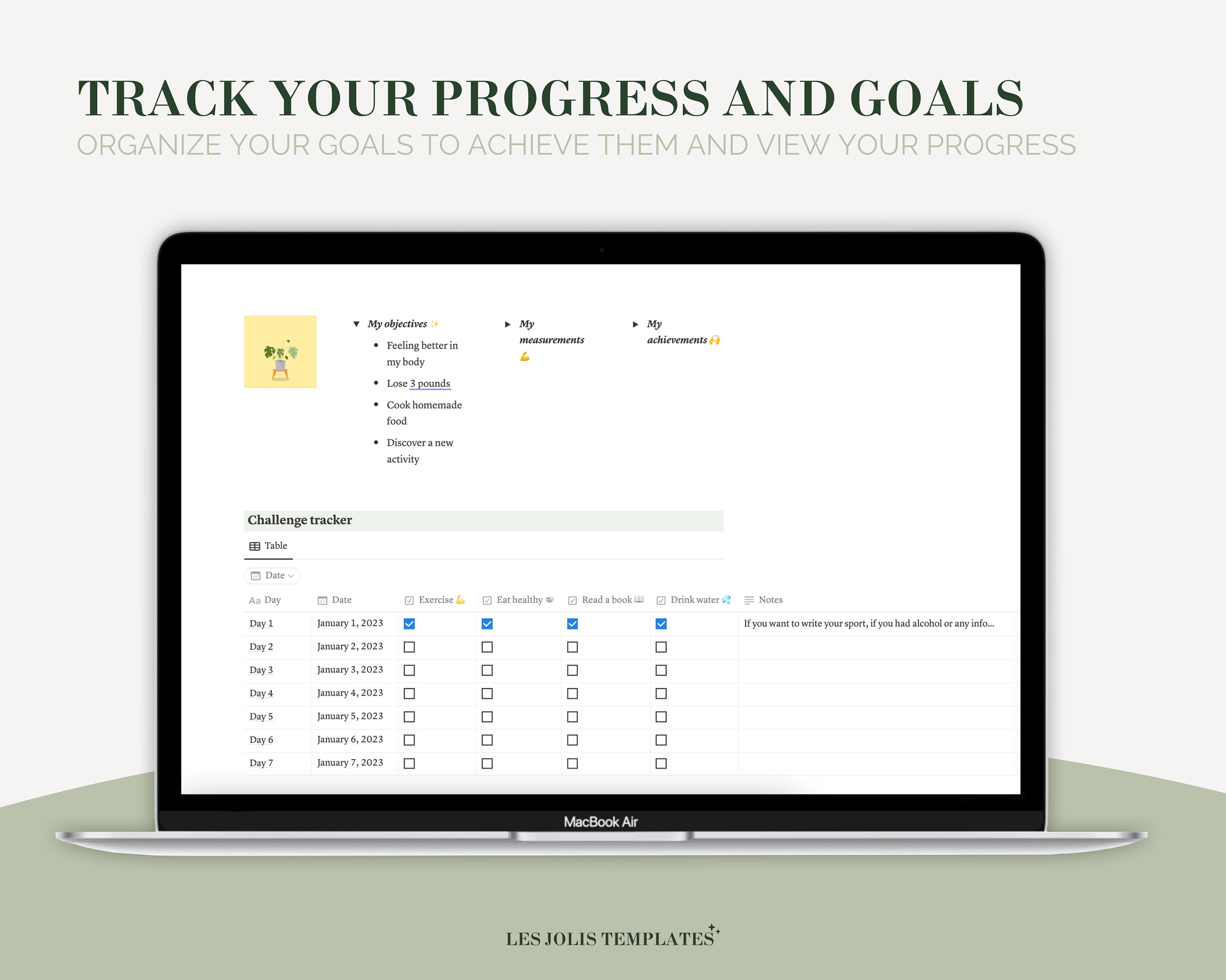 75 Days Soft Challenge Notion Template, Sport Digital Planner, Wellness ...