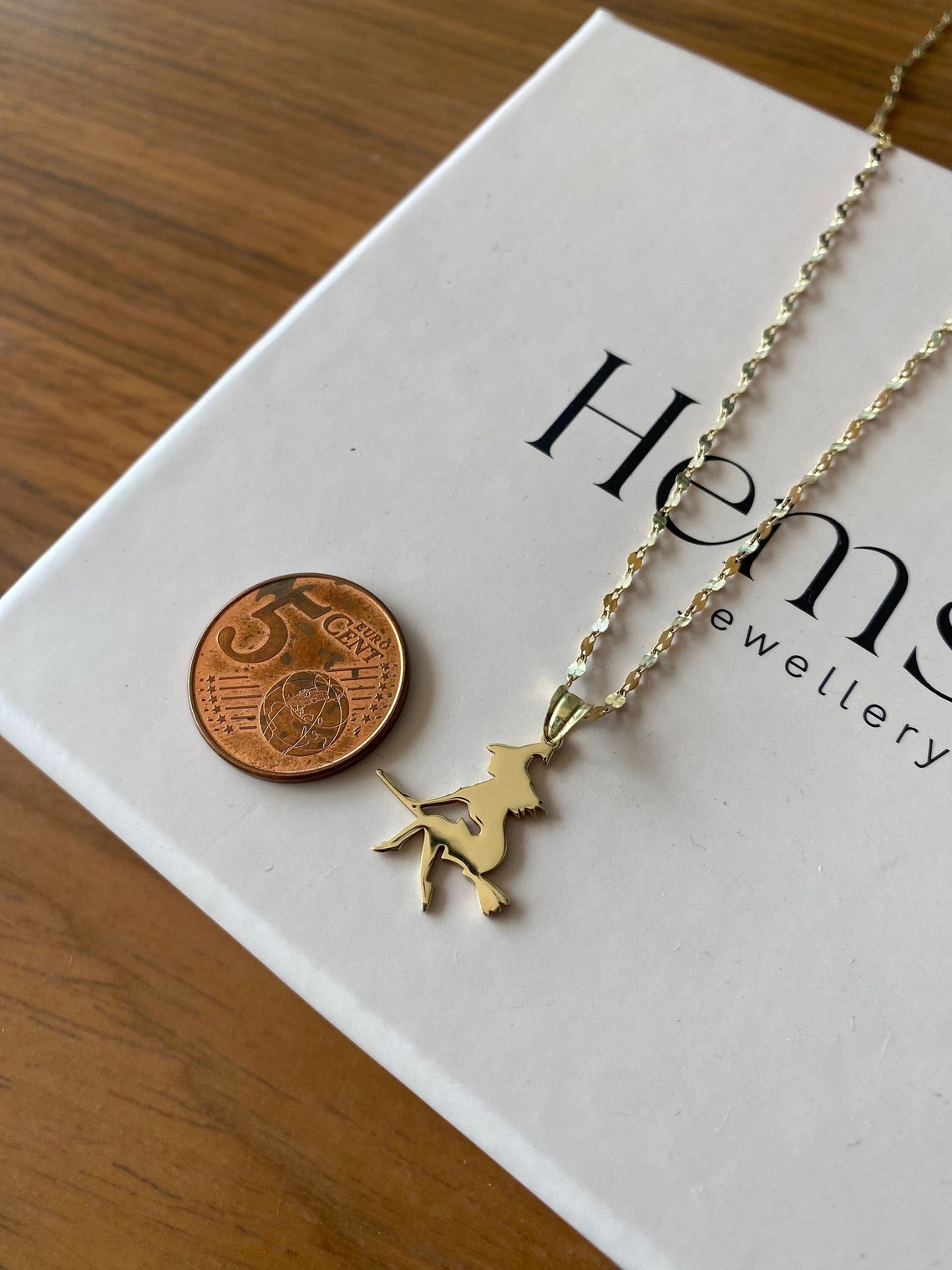 14K Gold Witch With Broom Pendant Flying Witch Charm - Etsy