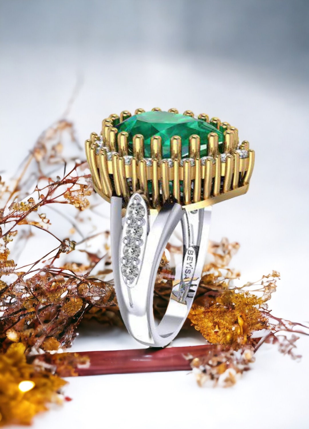 Hurrem Sultan Ring, Green Jade Stone, Authentic, Handcraft Turkish ...