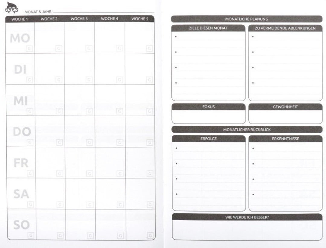 German Planner - Etsy