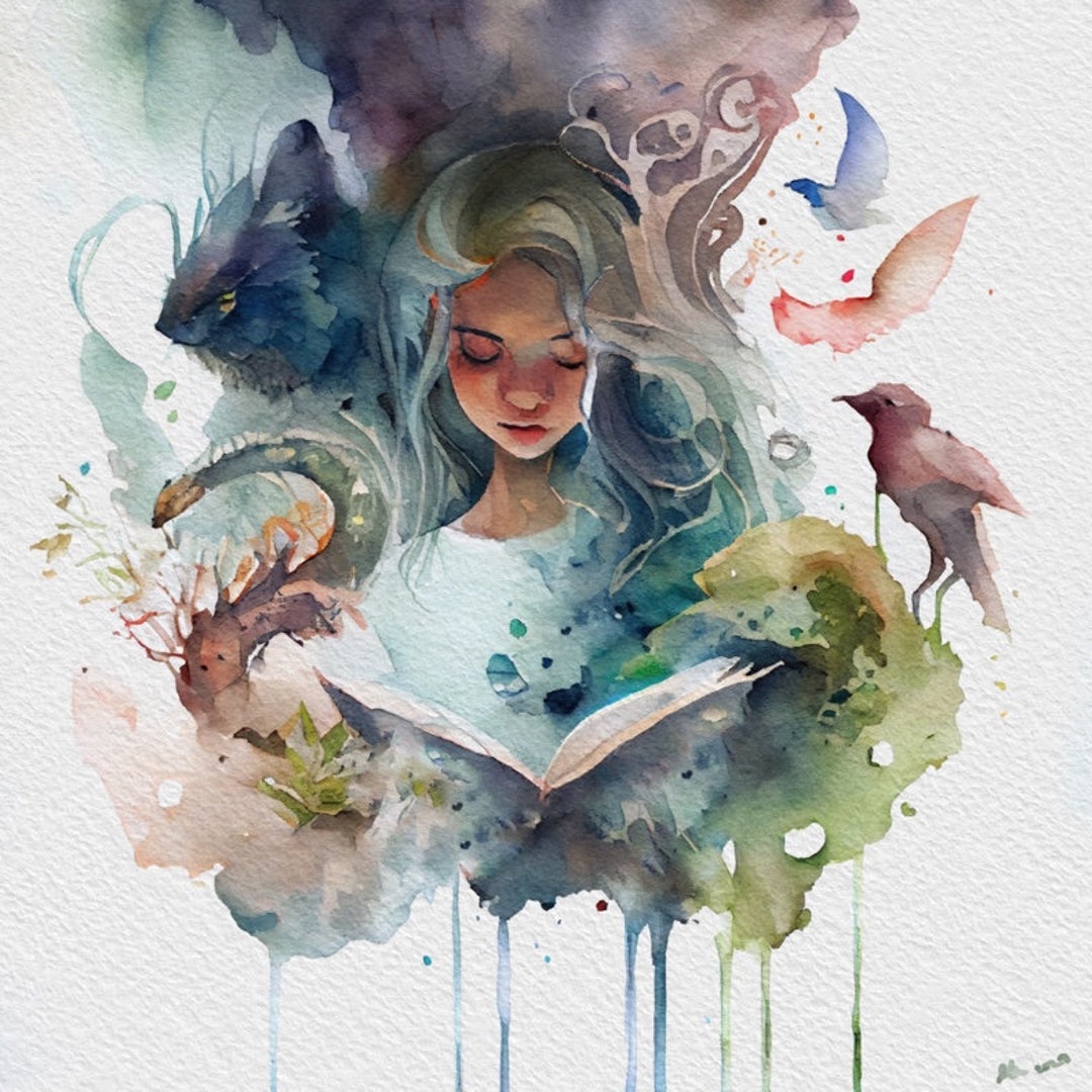 Digital Download Bookworm Series 11 Child Lost in Imagination While ...